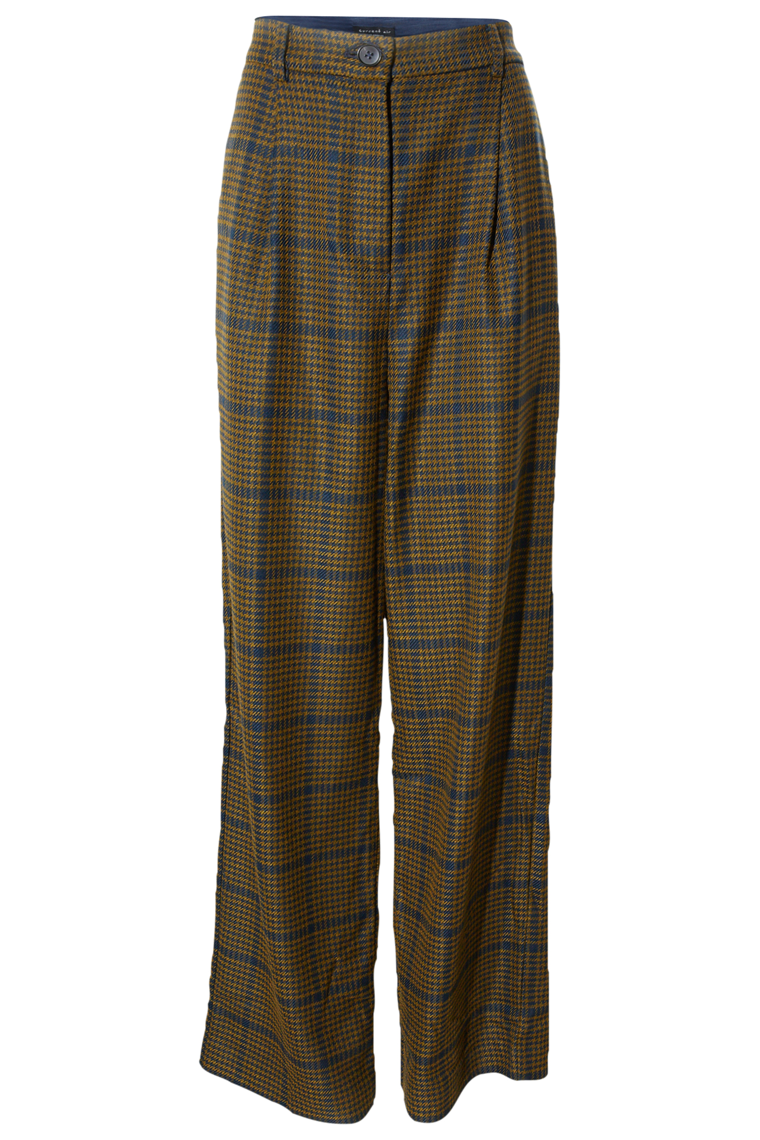 Check Pattern Wide Leg Pants in Olive Multi | DAILYLOOK