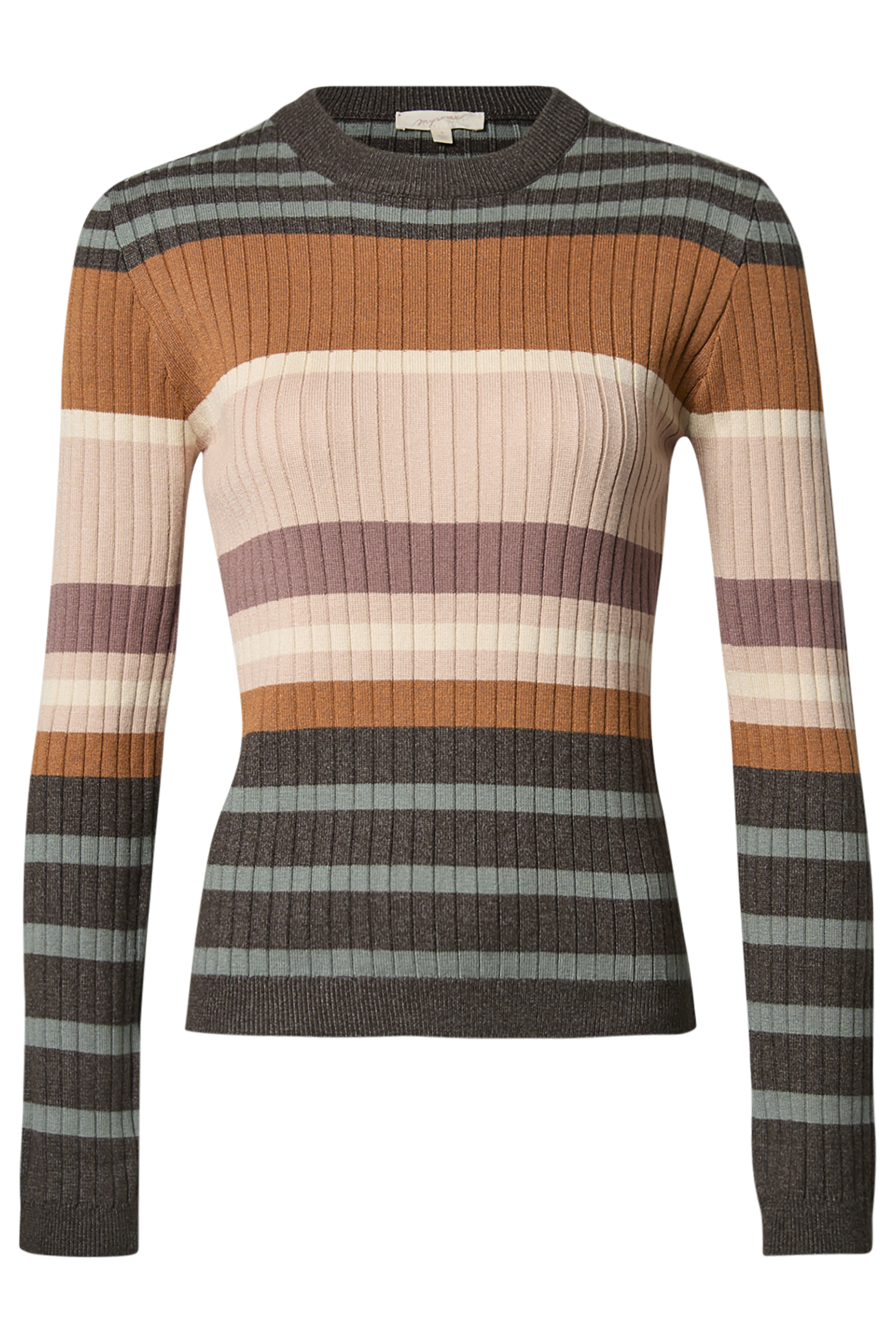 Color Block Striped Top in Olive Multi | DAILYLOOK