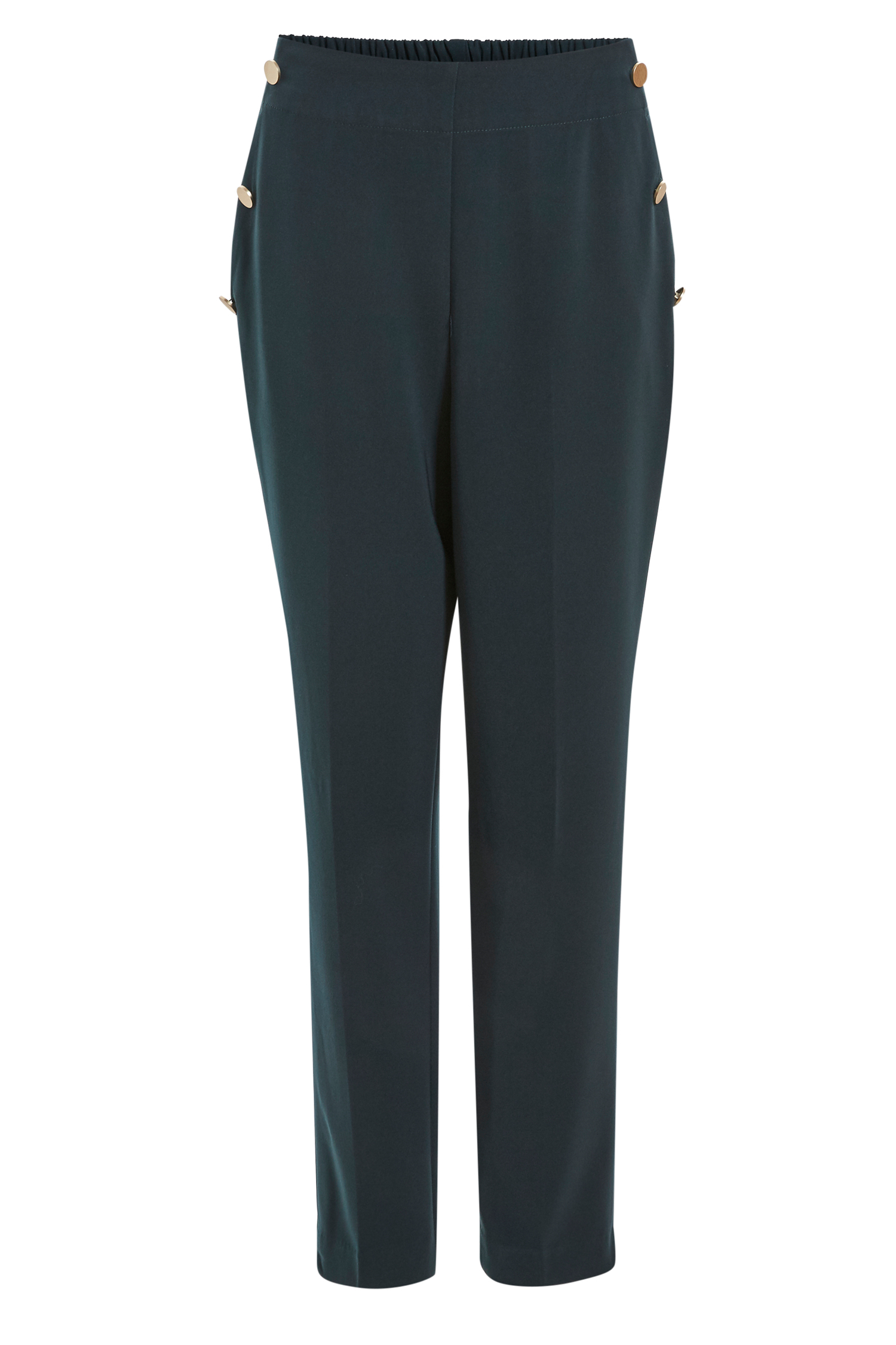 Skies are Blue High Rise Pants With Button Detailing in Dark Green ...
