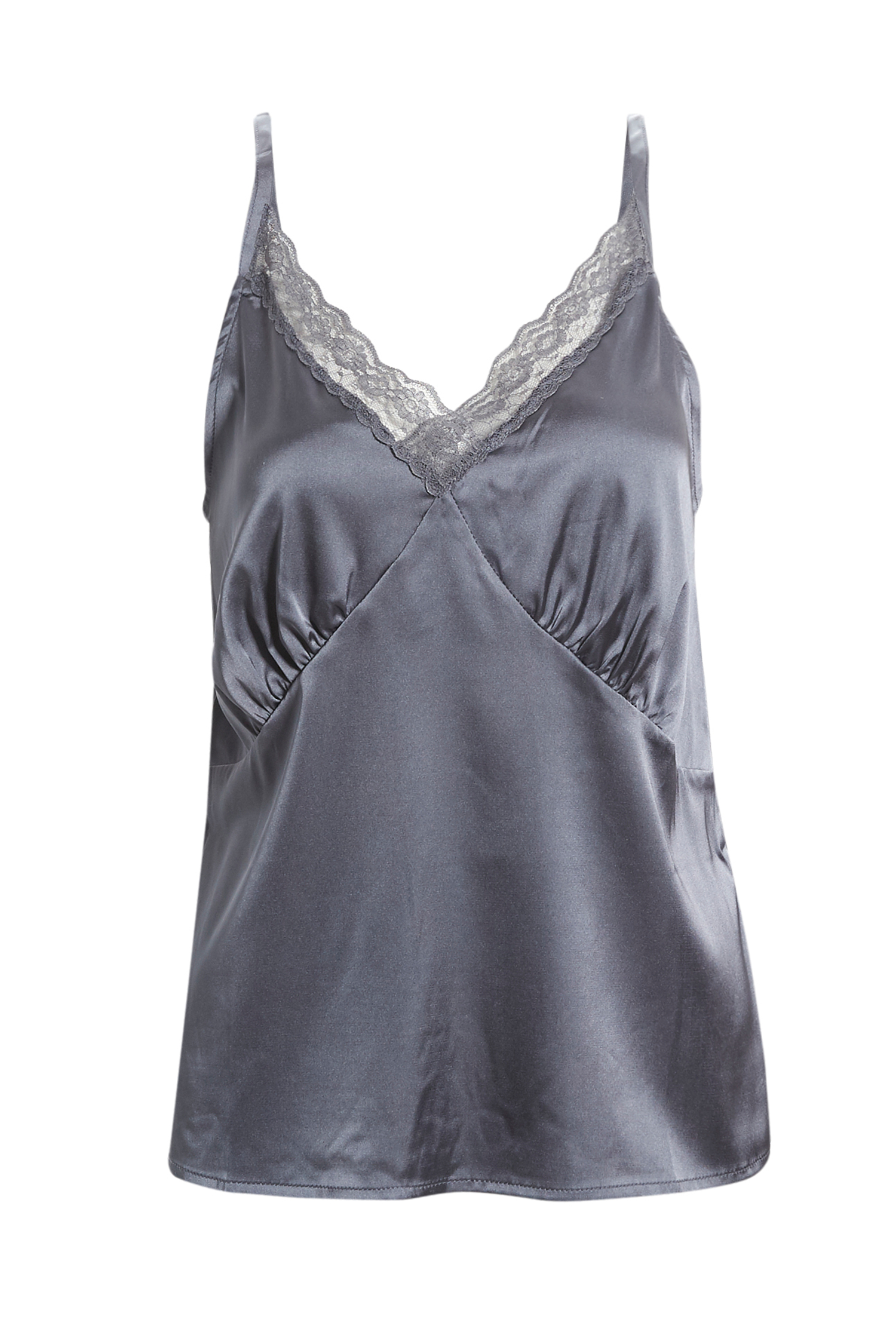 Lace Trim Cami in Grey | DAILYLOOK