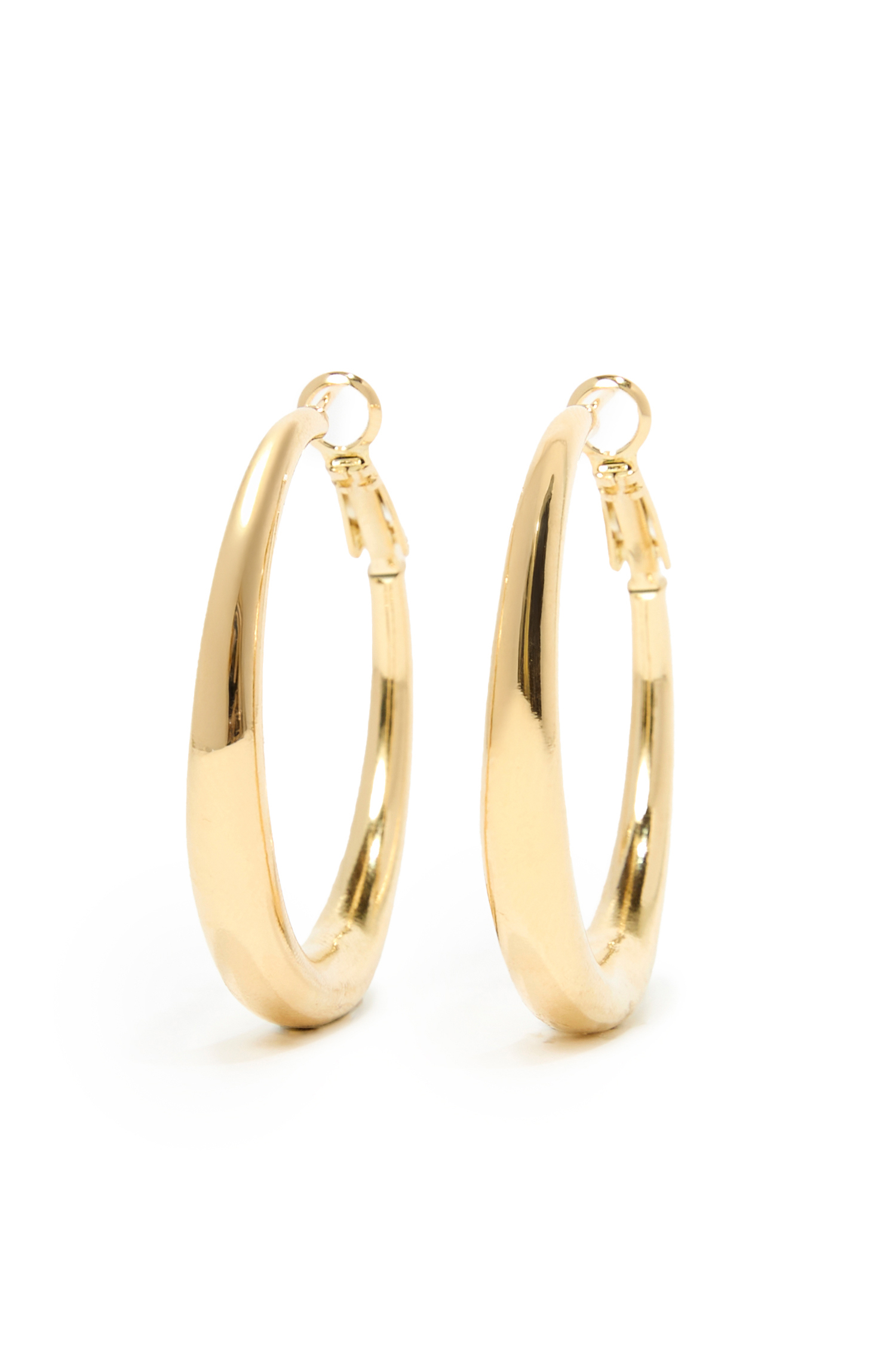 Hinge Hoops in Gold One Size | DAILYLOOK