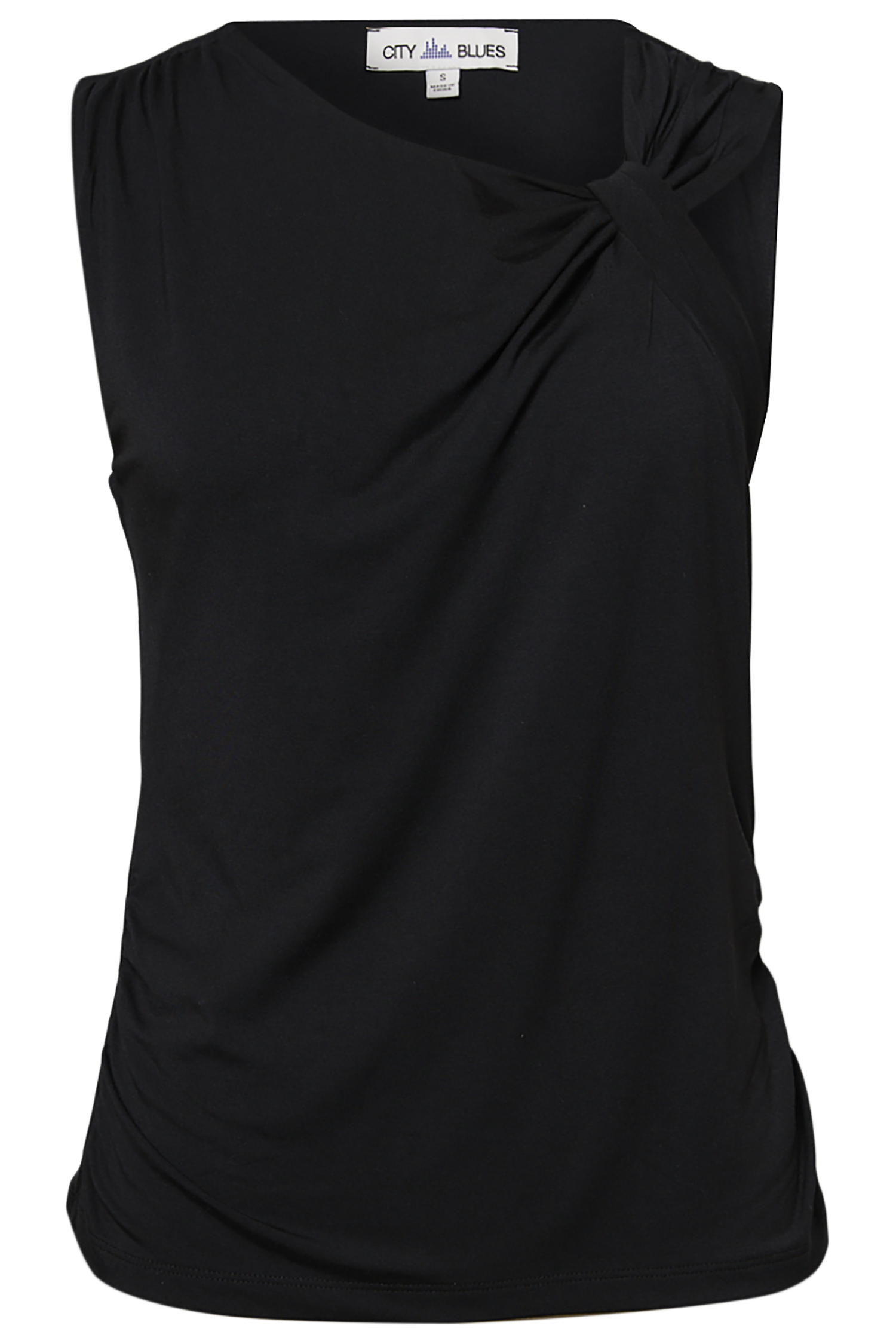Asymmetrical Neck Knit Top in Black L | DAILYLOOK
