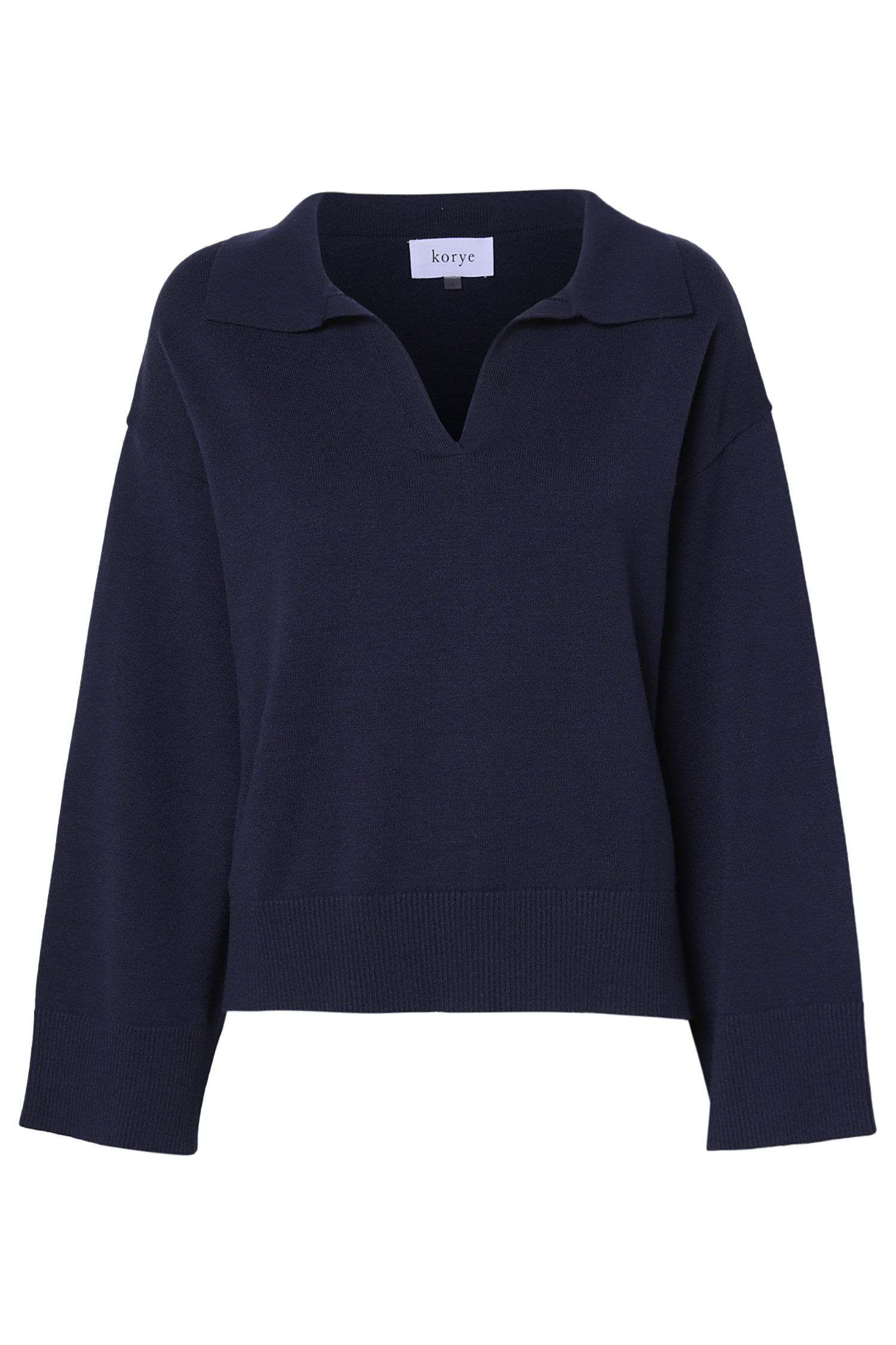 Collared Pullover in Navy | DAILYLOOK