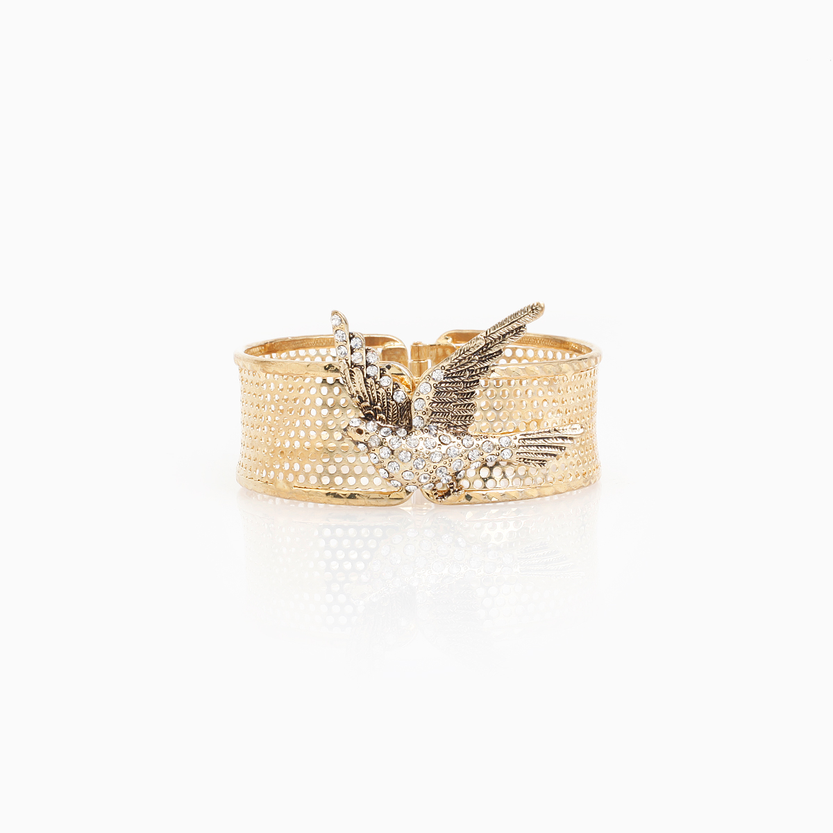 Caged Bird Cuff Bracelet in Gold | DAILYLOOK