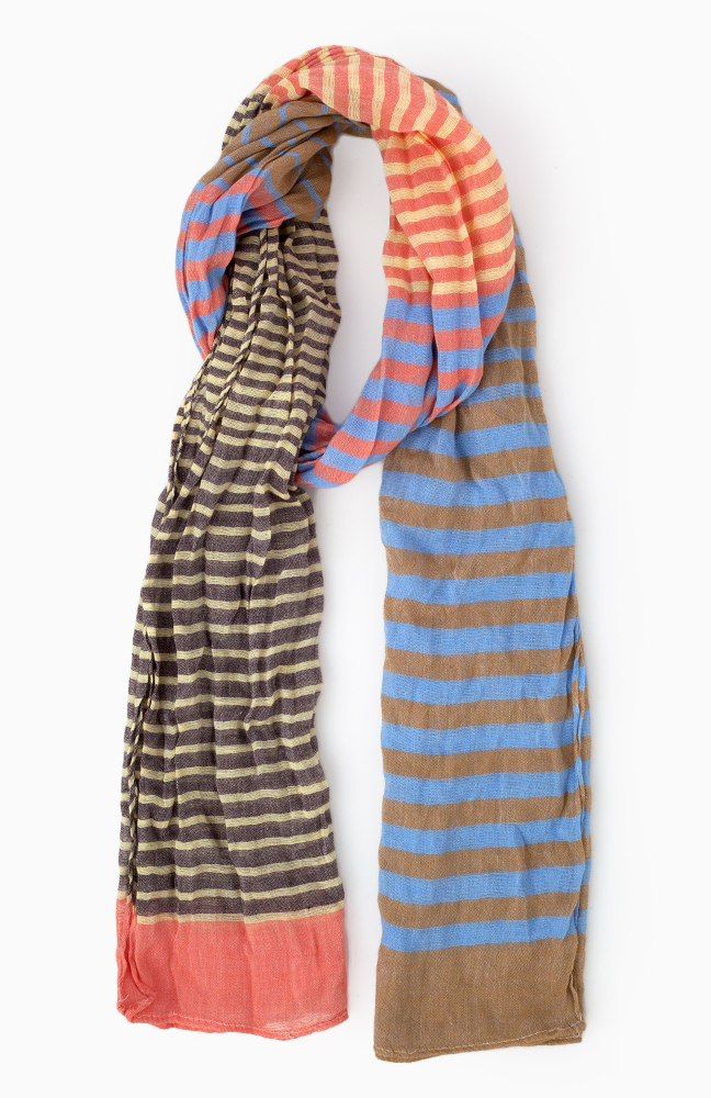 Multi-Stripe Scarf in Floral Multi | DAILYLOOK