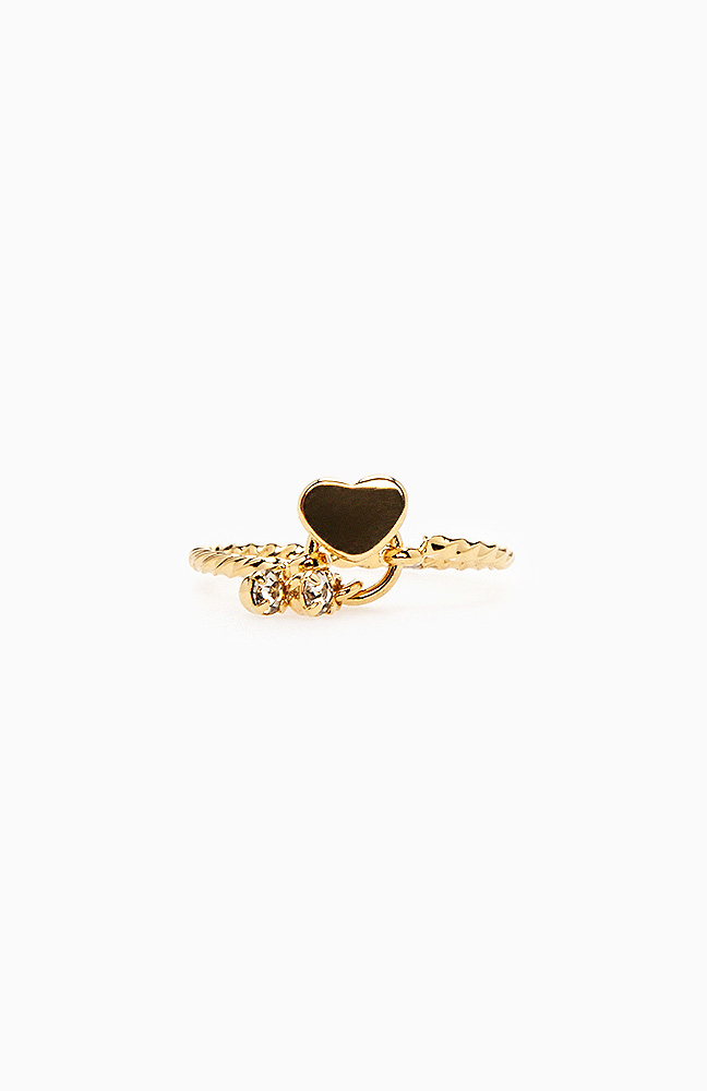 Heart Charm Midi Ring in Gold | DAILYLOOK