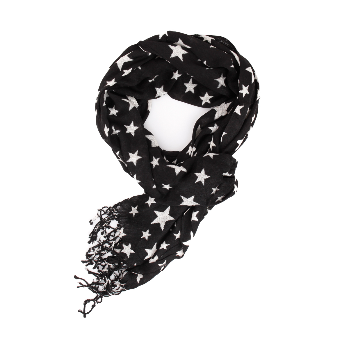 Long Star Scarf in Black | DAILYLOOK
