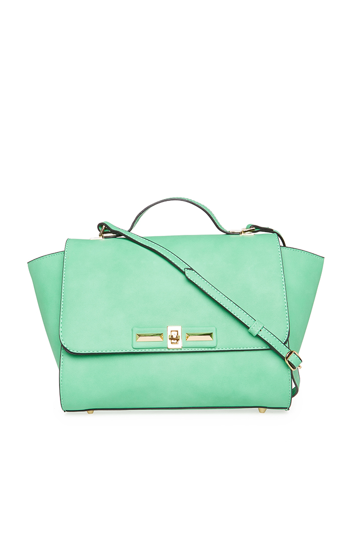 Structured Trapeze Handbag in Mint | DAILYLOOK