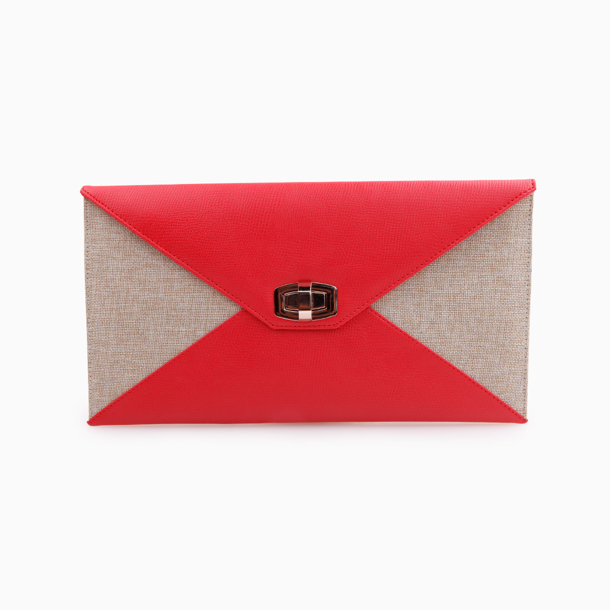 Woven Coral Clutch in Coral | DAILYLOOK