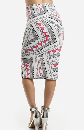 Love Triangle Midi Skirt in White | DAILYLOOK