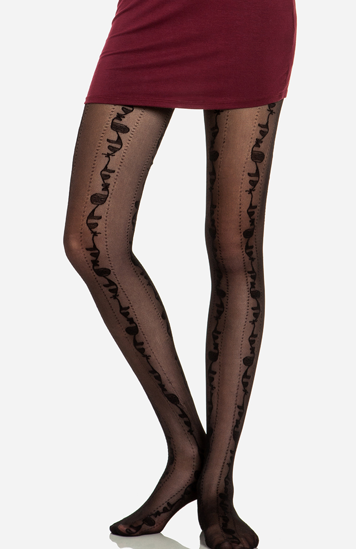 Vine Micro Net Tights in Black | DAILYLOOK