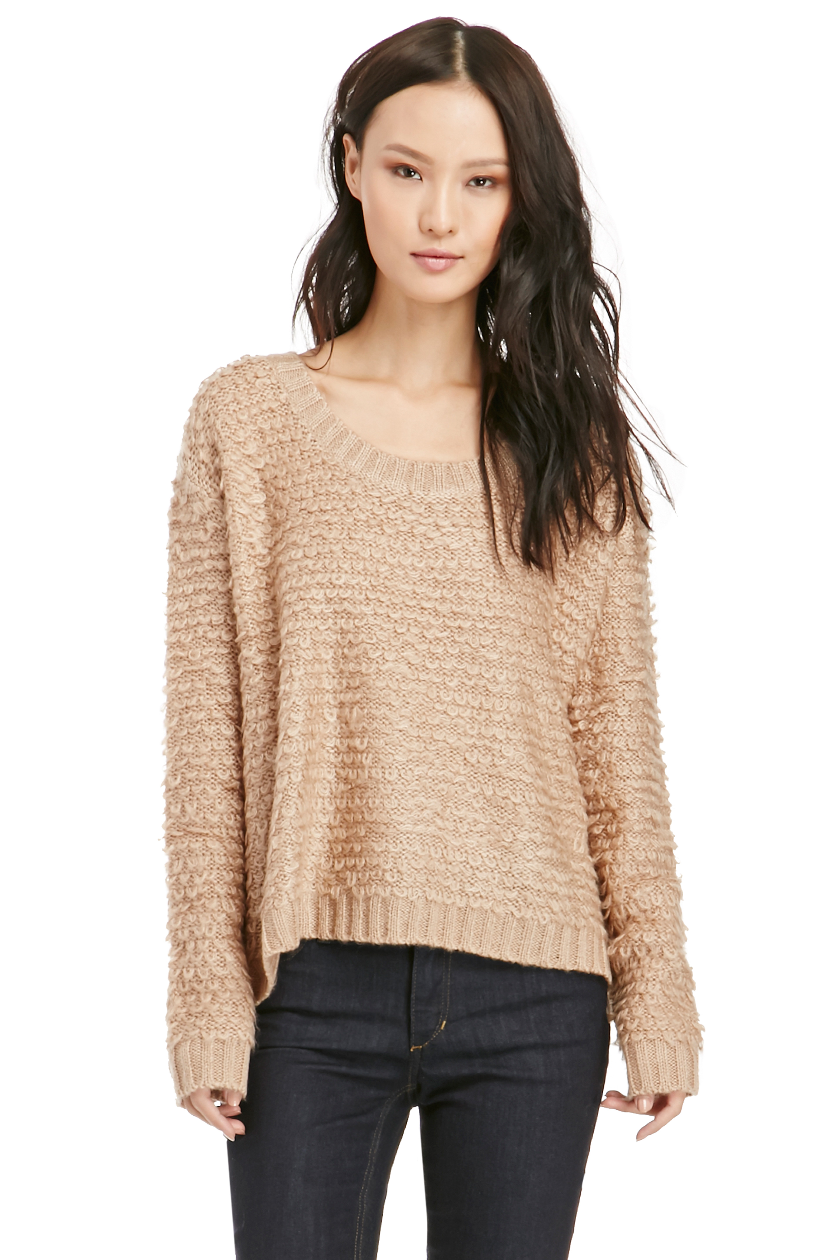 Somedays Lovin Turntable Fluffy Knit Jumper In Tan | Dailylook