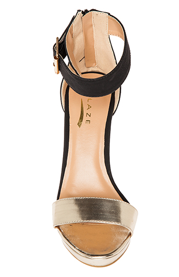 Modern Sandal Heels in Black Multi | DAILYLOOK