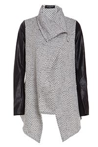 Glamorous Tweed Waterfall Jacket in White | DAILYLOOK