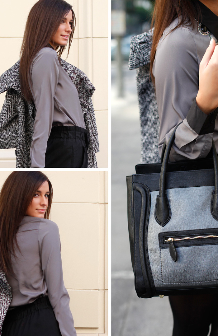 Mono Color Block Downtown Look | DAILYLOOK