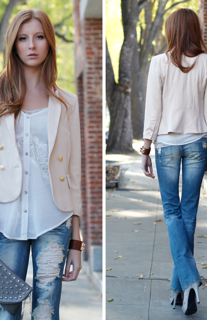 Sleek Destroyed Denim Look | DAILYLOOK