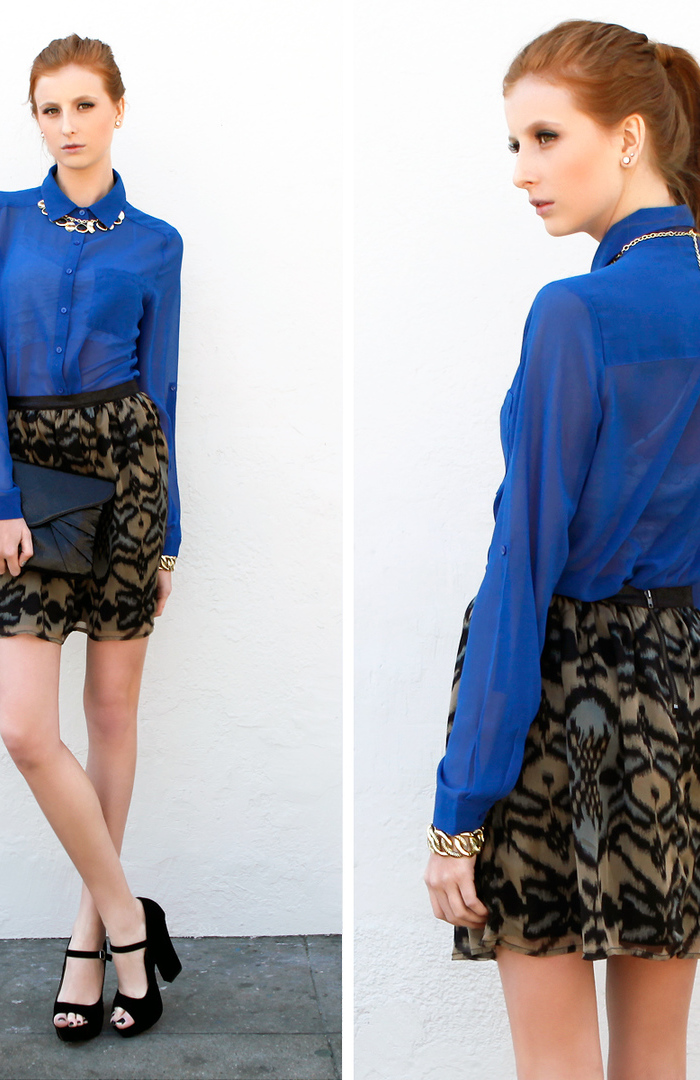 Abstract Oceanic Blue Look | DAILYLOOK