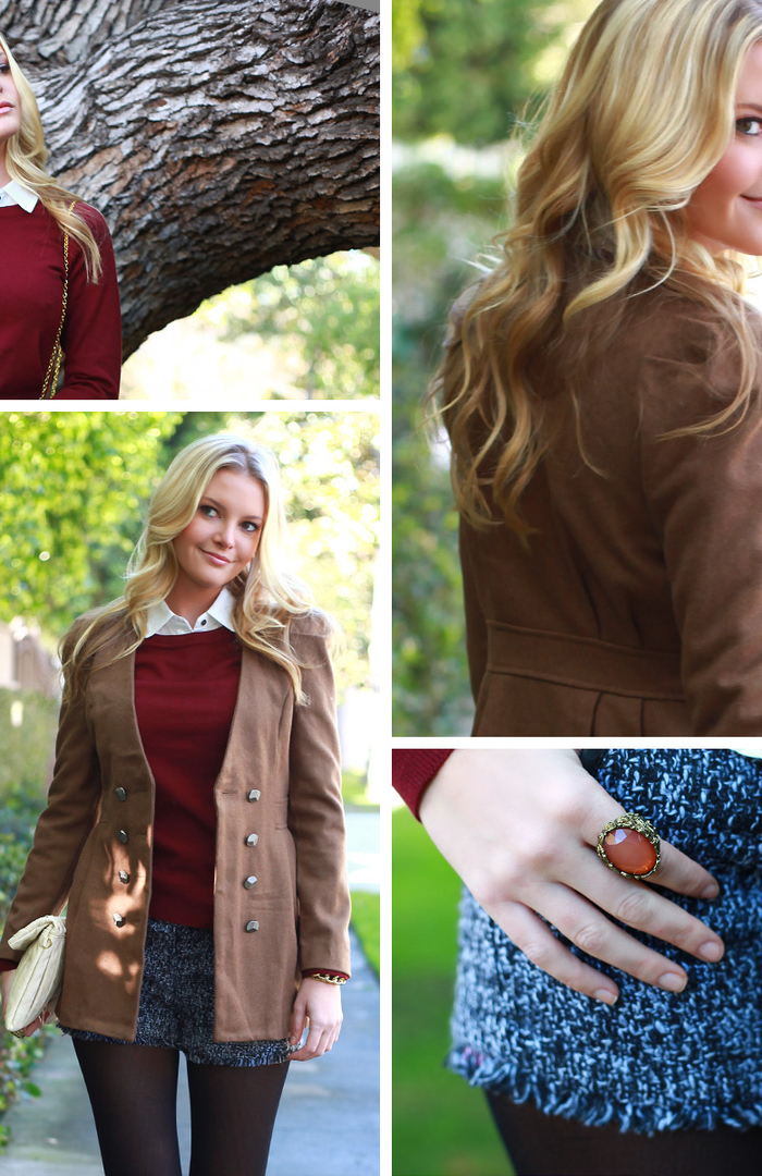 Preppy Chic Trendy Tweed Look | DAILYLOOK