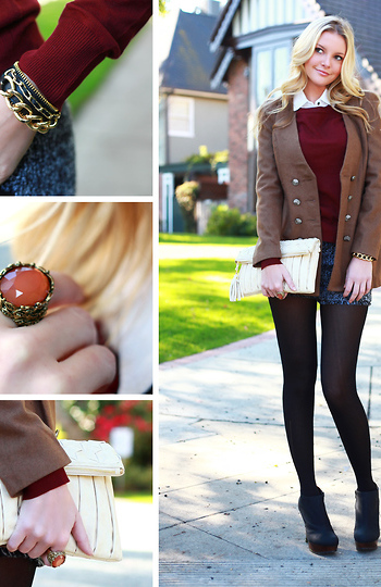 Preppy Chic Trendy Tweed Look | DAILYLOOK