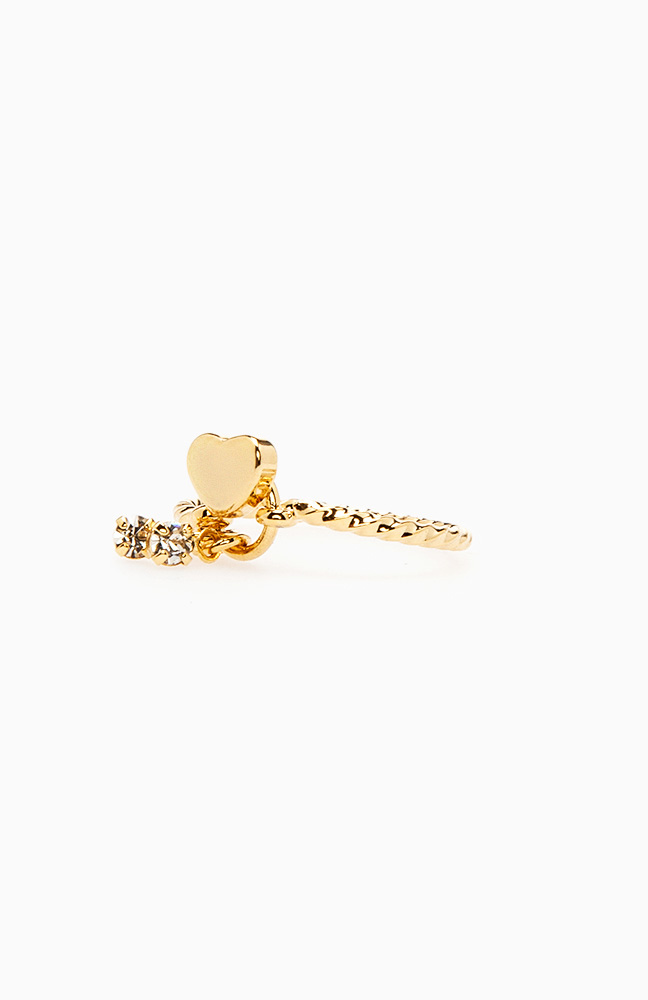 Heart Charm Midi Ring in Gold | DAILYLOOK