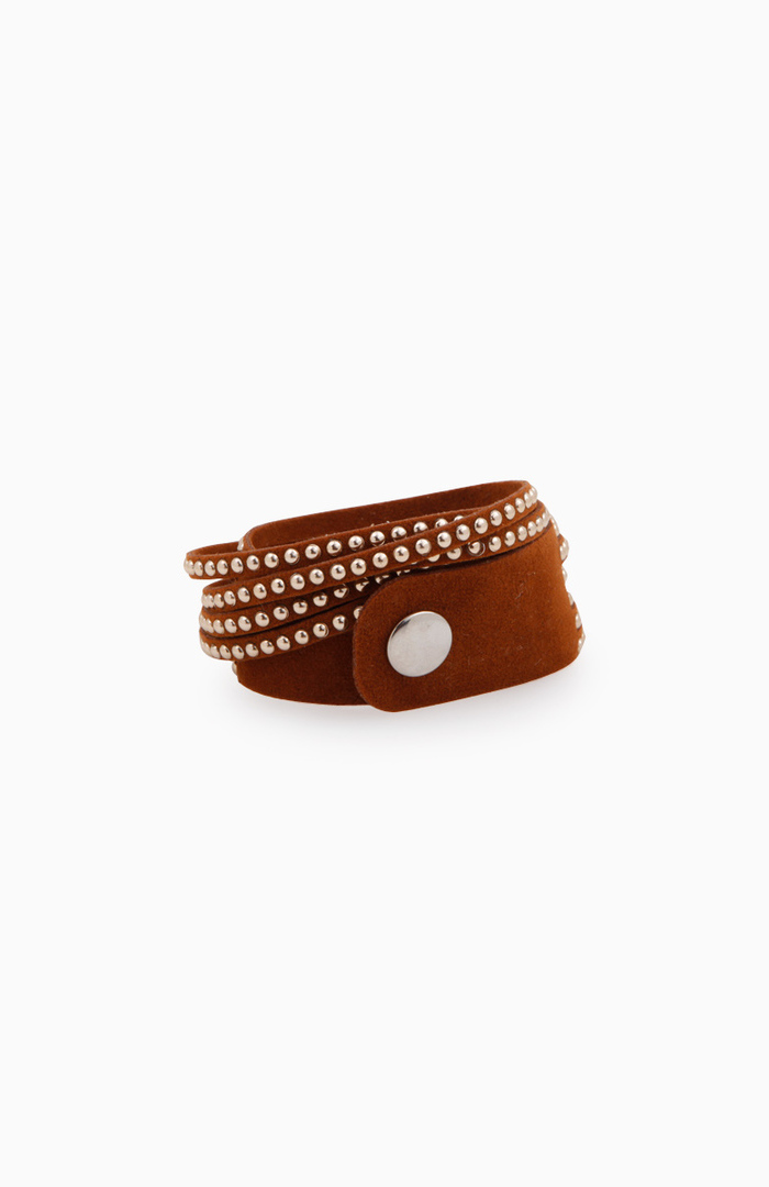 Studded Suede Cuff in Brown | DAILYLOOK