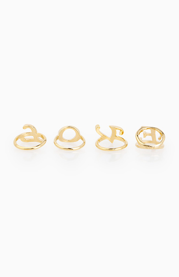 LOVE ring set in Gold | DAILYLOOK