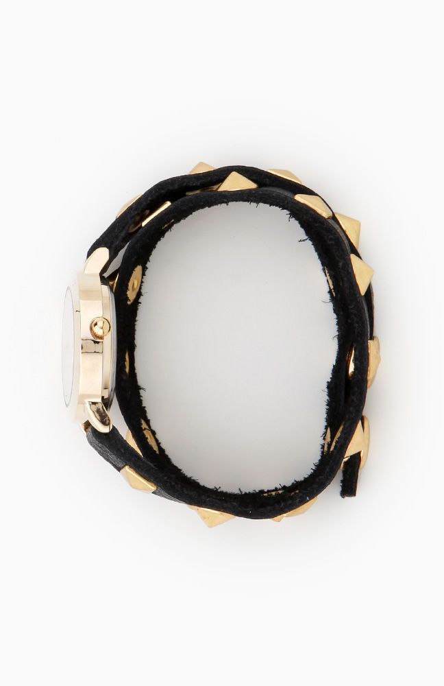 Mixed Studded Wrap Watch in Black | DAILYLOOK