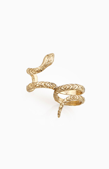Snake Wrap Double Ring in Gold | DAILYLOOK
