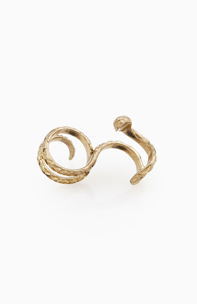 Snake Wrap Double Ring in Gold | DAILYLOOK