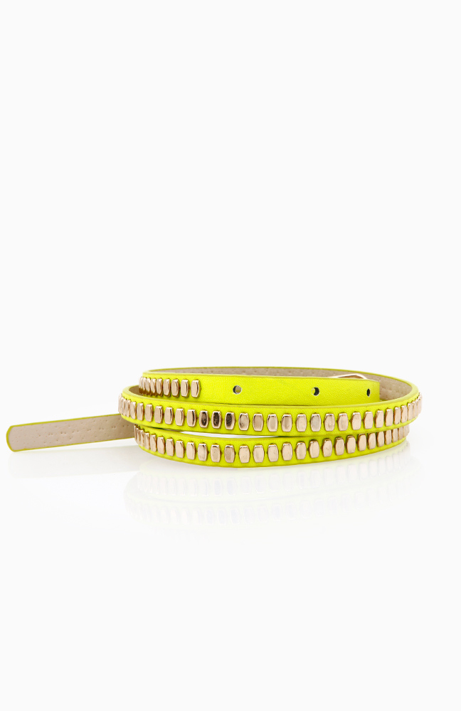 Studded Neon Belt in Green | DAILYLOOK