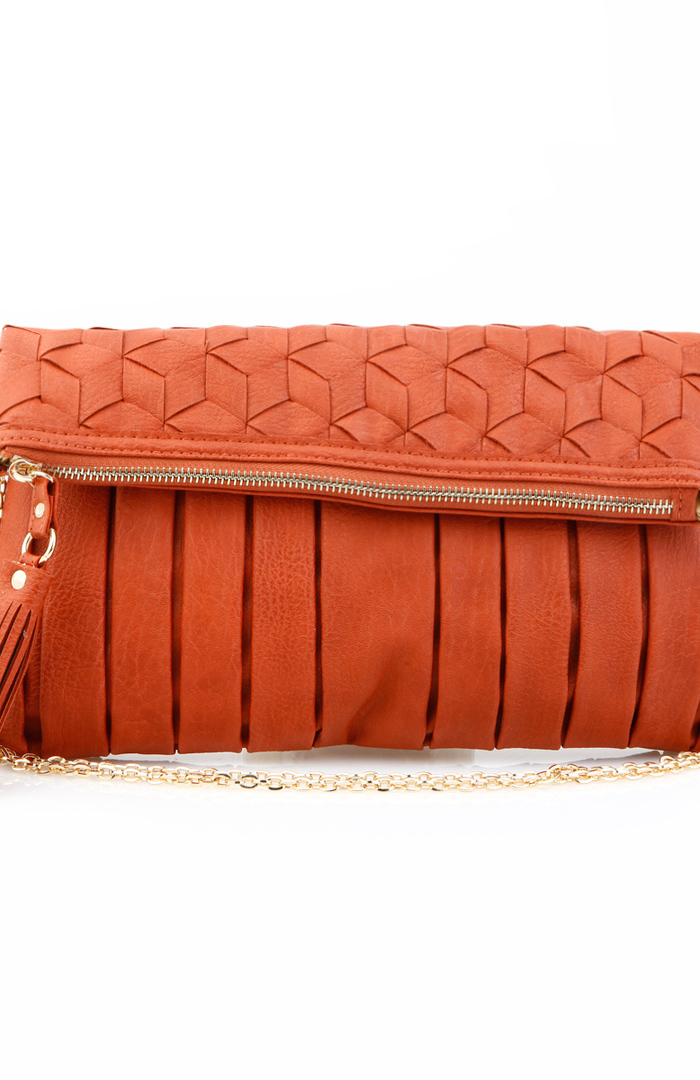 Origami Leatherette Clutch by Urban Expressions