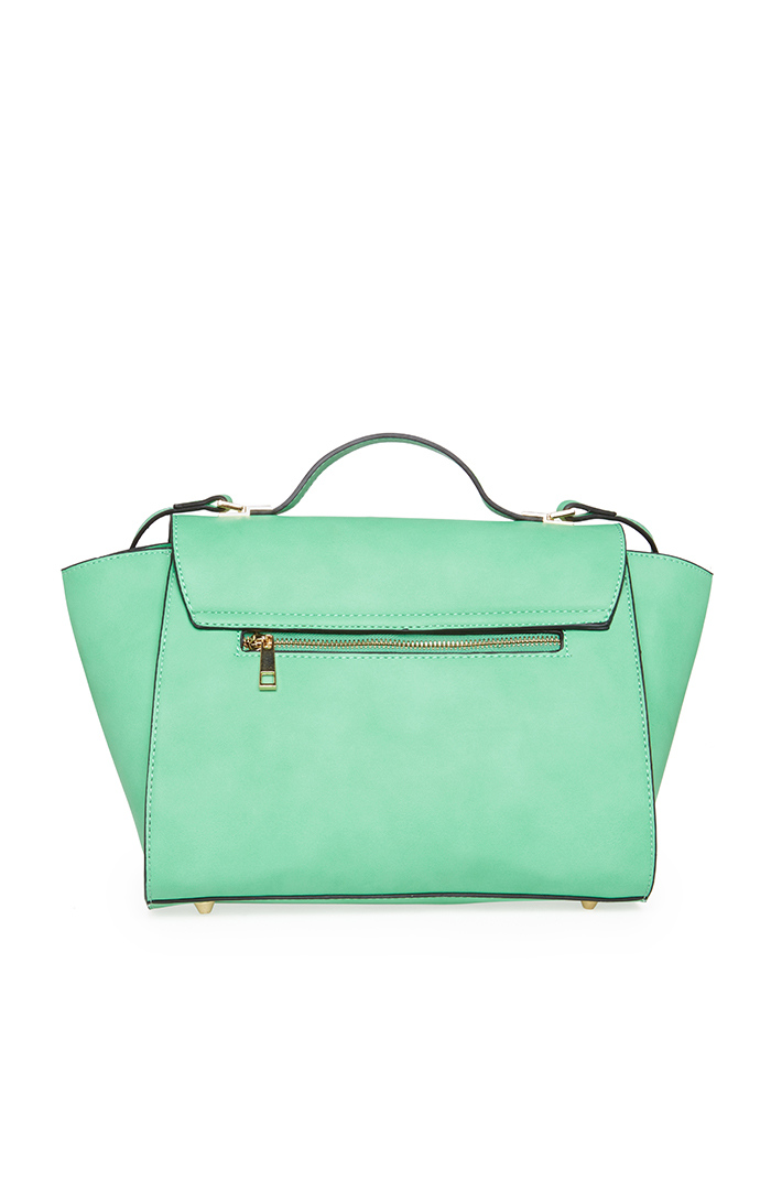 Structured Trapeze Handbag in Mint | DAILYLOOK