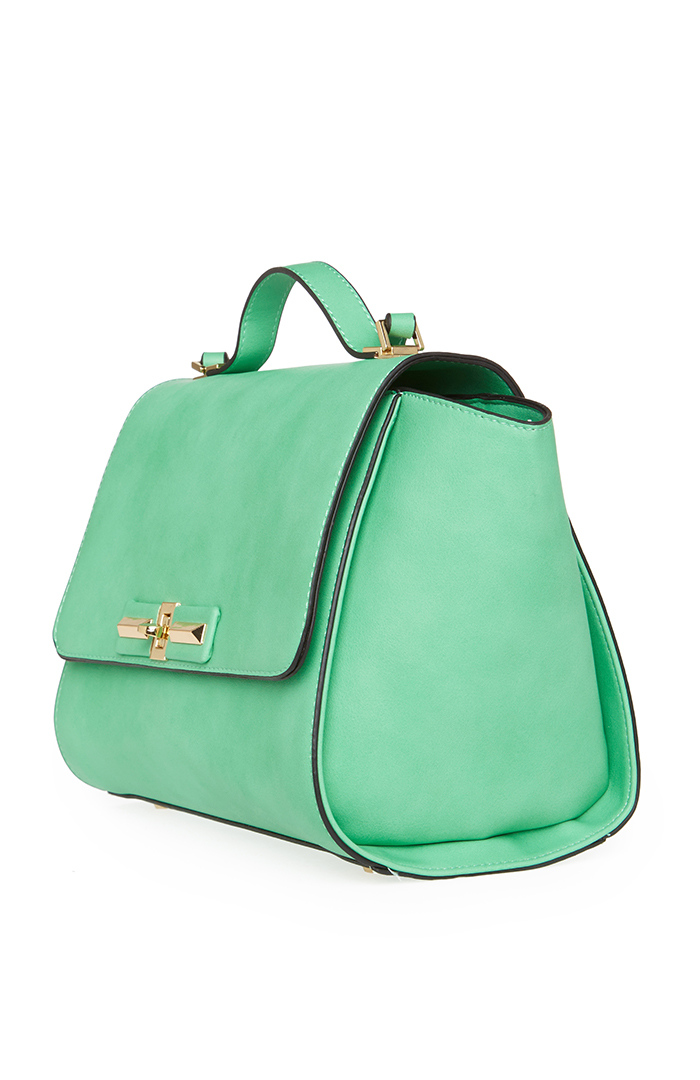 Structured Trapeze Handbag in Mint | DAILYLOOK