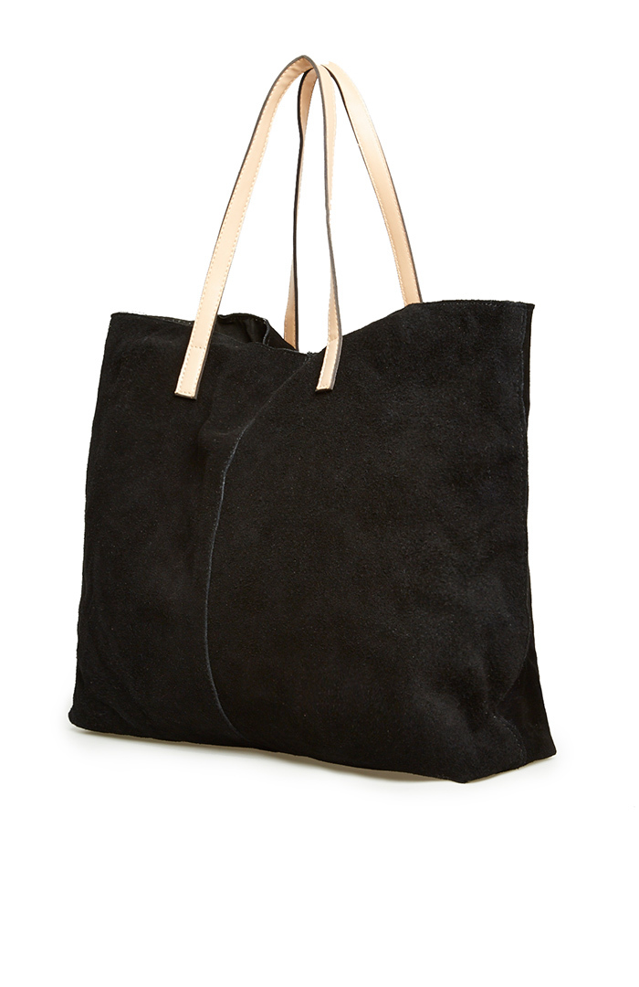 Classic Suede Tote in Black | DAILYLOOK