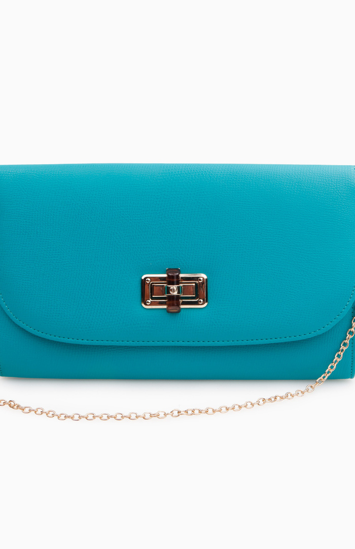 Turquoise Clutch in Turquoise | DAILYLOOK