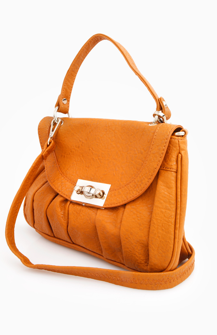 Pleated Turn Lock Hand Bag by Alyssa