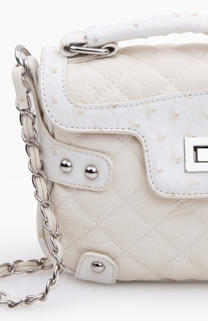 Ivory Quilted Bag in Ivory | DAILYLOOK