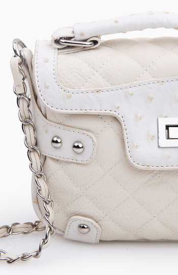 Ivory Quilted Bag in Ivory | DAILYLOOK