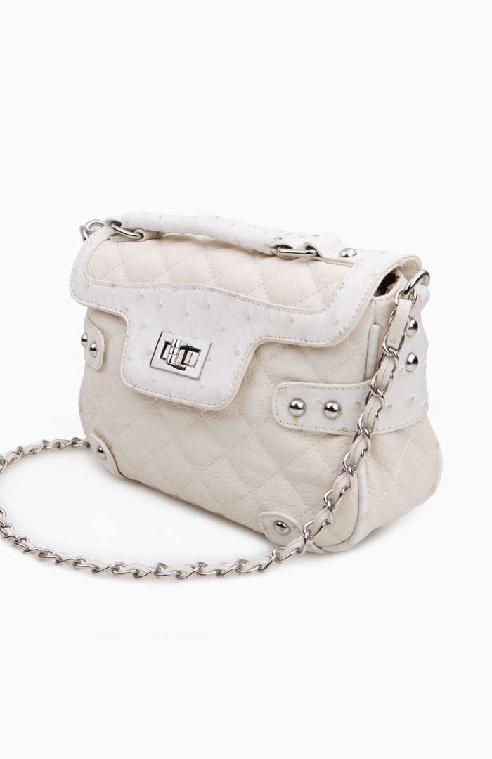 Ivory Quilted Bag in Ivory | DAILYLOOK