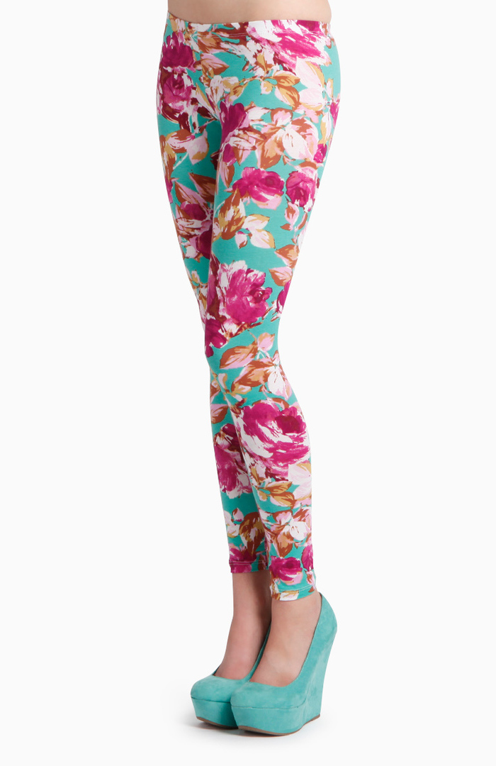 Floral Print Leggings By Cherish