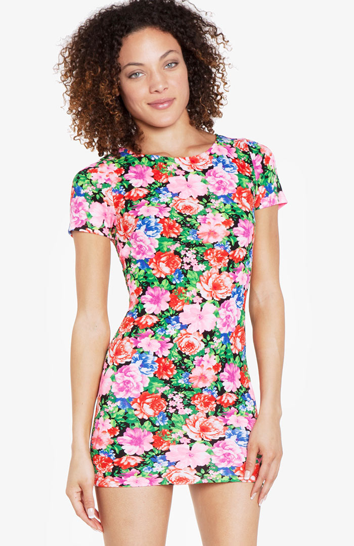 Floral Bodycon Mini Dress In Floral Multi Dailylook