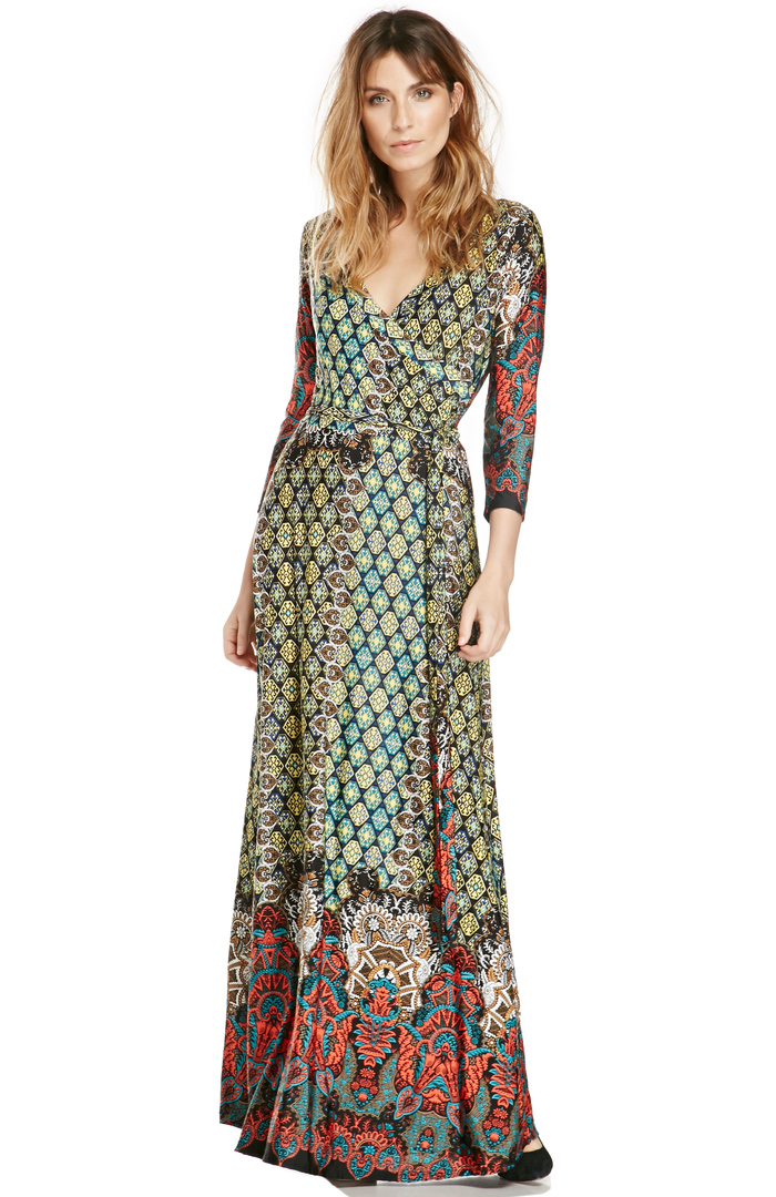 Colorful Mixed Print Maxi Dress in Floral Multi | DAILYLOOK