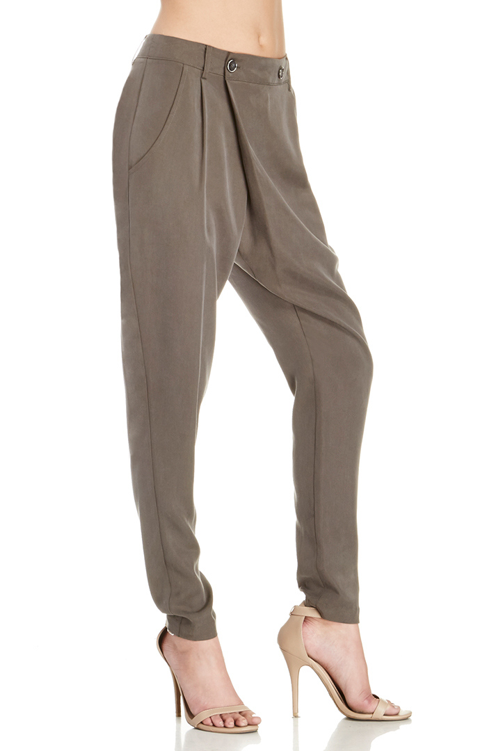 Double Button Trouser in Grey | DAILYLOOK