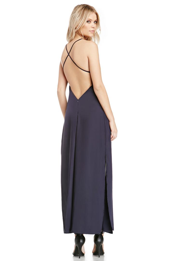 Glamorous Cross Back Maxi Dress In Navy Dailylook