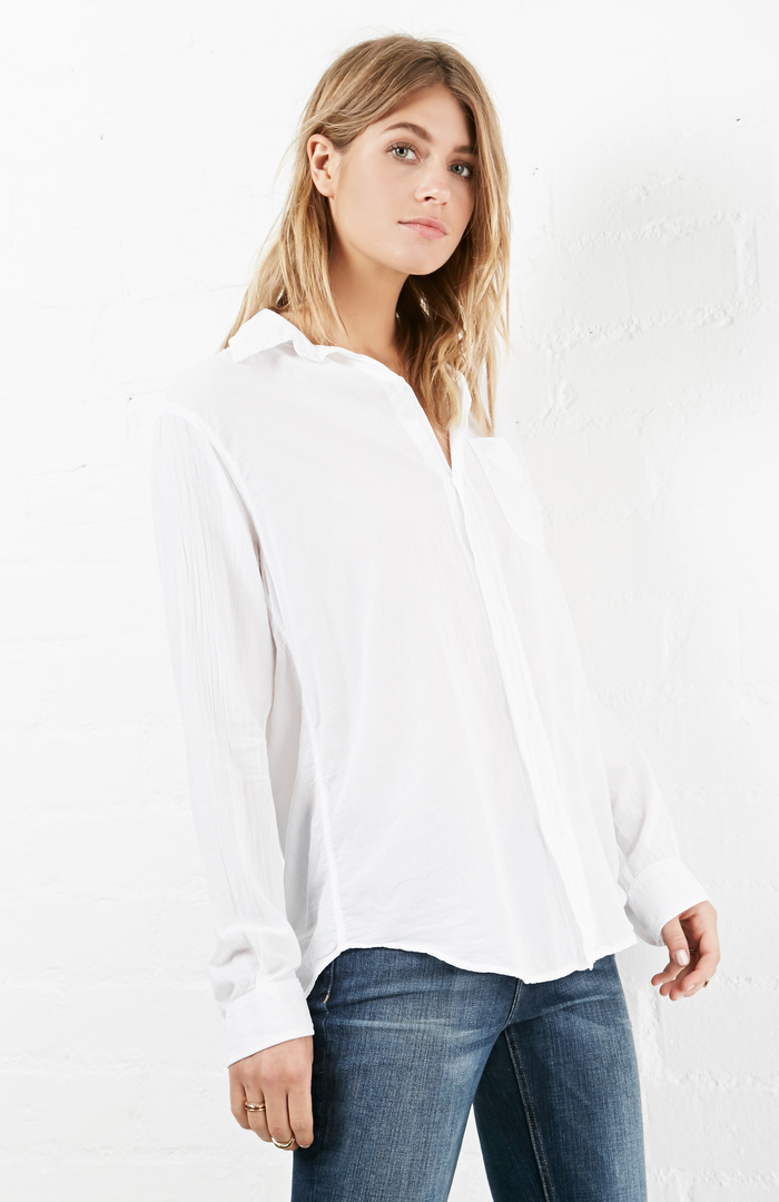 Current/Elliott The Prep School Shirt in White | DAILYLOOK Current/Elliott The Prep School Shirt in White | DAILYLOOK