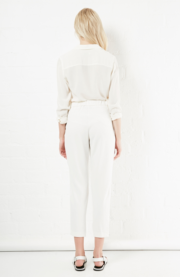 RD Style Pleat Front Drapery Soft Pants in Cream | DAILYLOOK