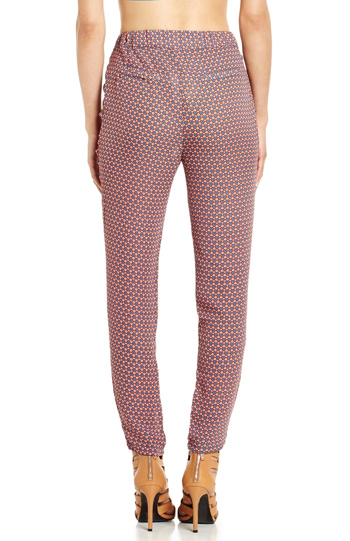 Abstract Grid Pants In Floral Multi Dailylook