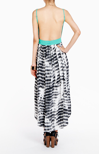 Tie Dye High Low Dress In Green Dailylook