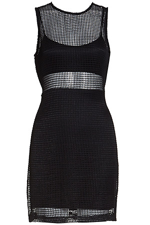 Net Mesh Mini Dress in Black | DAILYLOOK