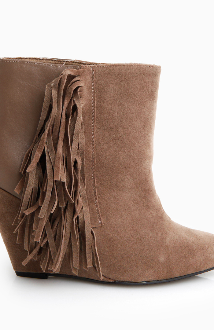 Western Chic Wedges in Taupe | DAILYLOOK